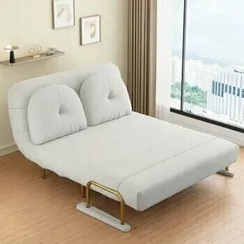 Диван-кровать, механизм Реклайнер, На пол, 100х70х80 см, светло-бежевый