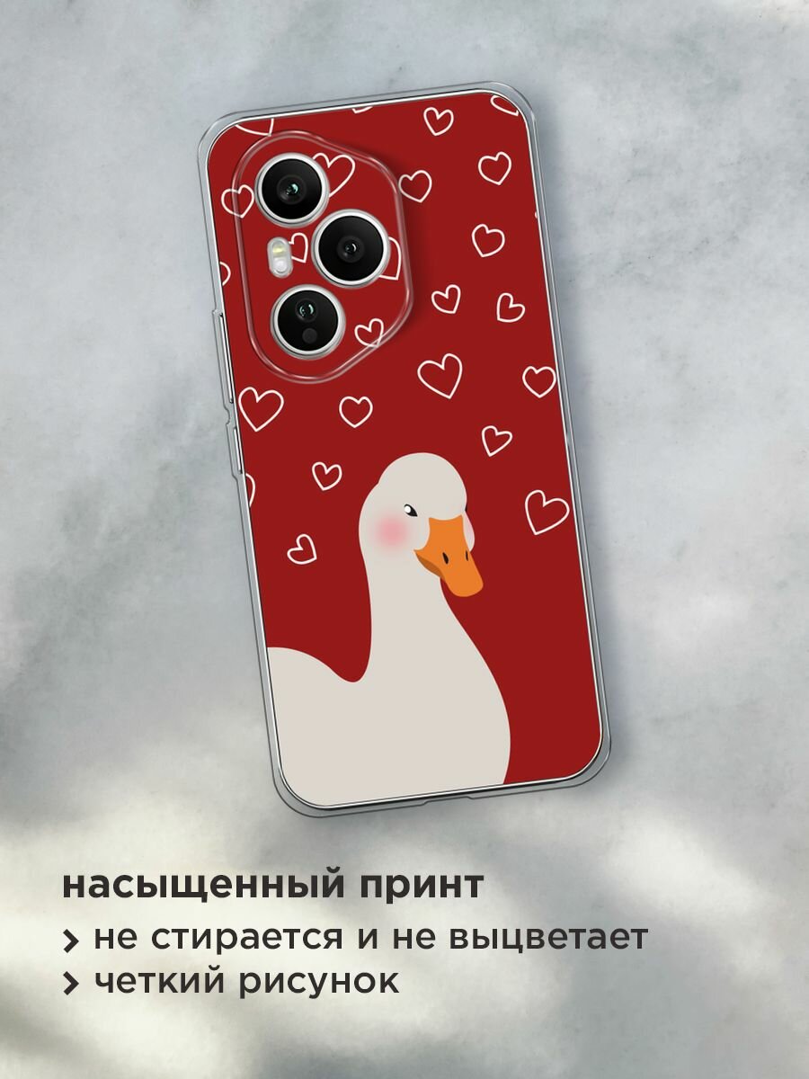 Чехол на Honor 400 Pro / Хонор 400 Про с принтом "Влюблённый гусь 1 - 14 февраля" — фото 1