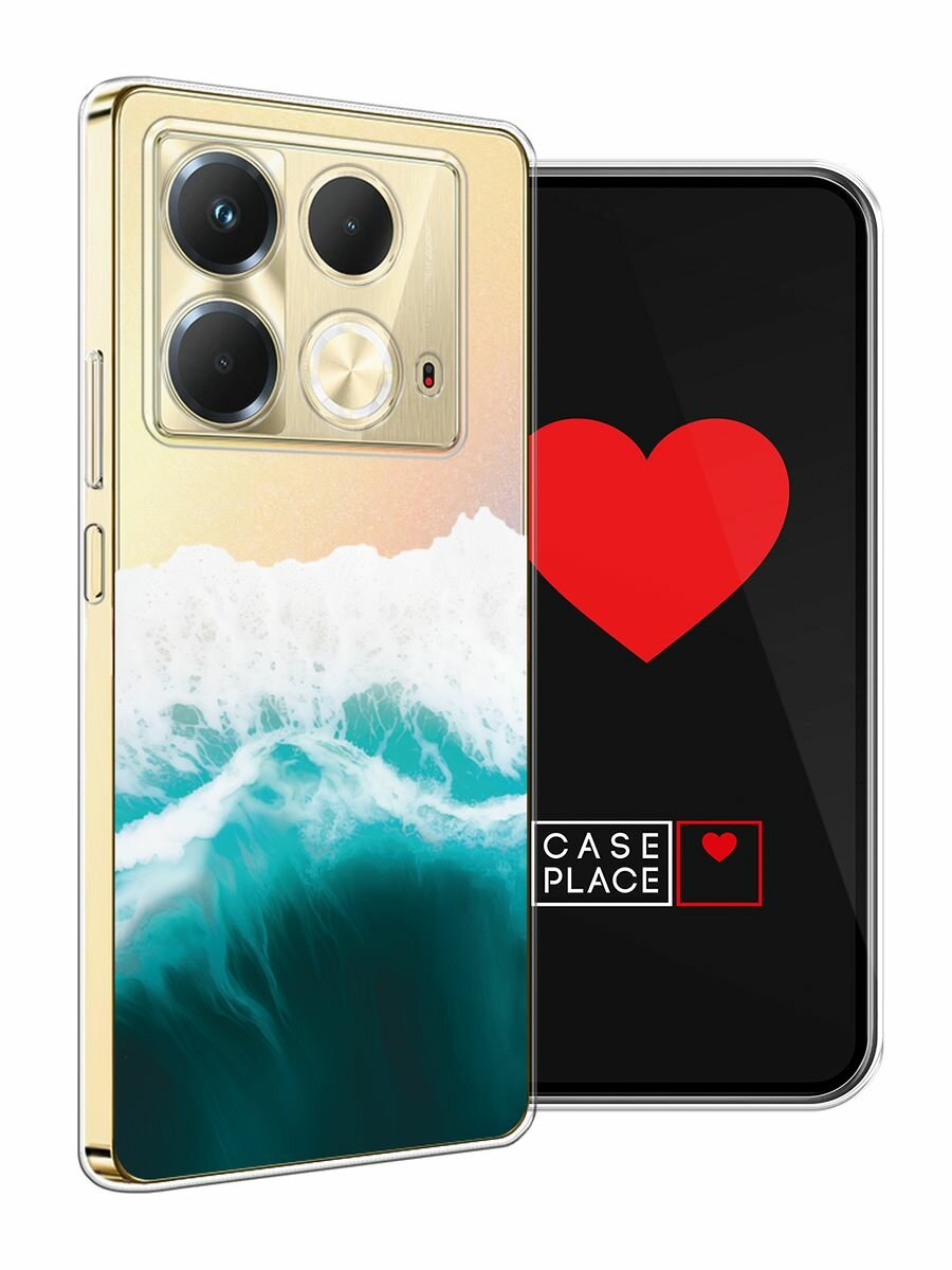 Чехол на Infinix Note 40 / Инфиникс Нот 40 с принтом "Большая волна", прозрачный — фото 1