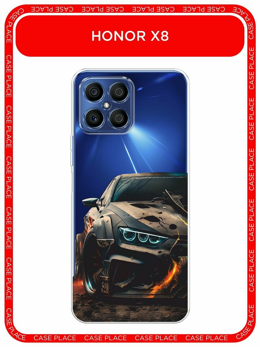 Чехол на Honor X8 / Хуавей X8 с принтом "На износ", прозрачный