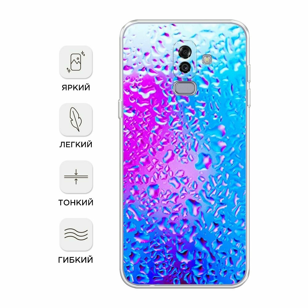 Чехол на Samsung Galaxy J8 / Самсунг Галакси Джей 8 с принтом "Капли на стекле" — фото 1