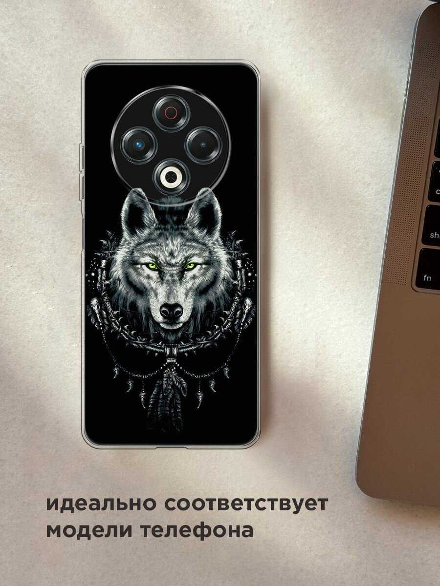 Чехол на Tecno Spark 30 / Текно Спарк 30 с принтом "Волк оберег" — фото 1