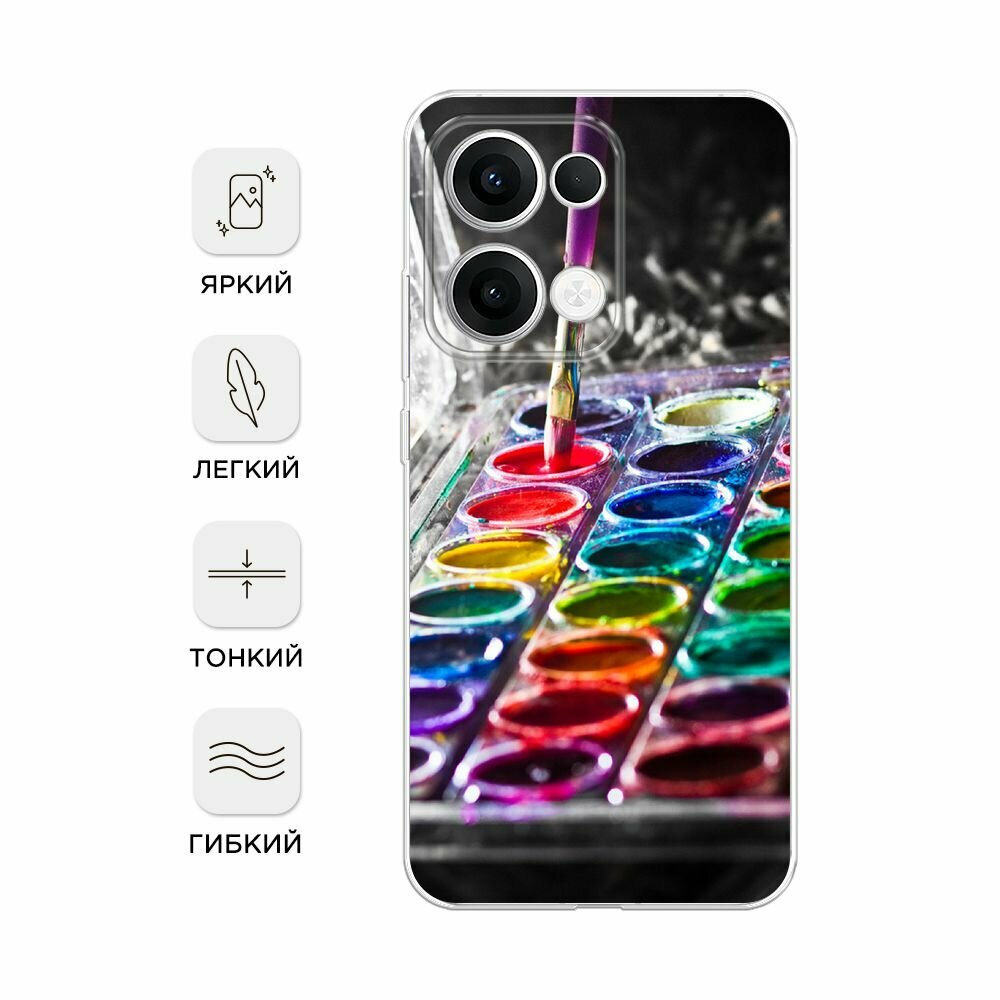 Чехол на Oppo Reno 13 / Оппо Рено 13 с принтом "Палитра красок" — фото 1
