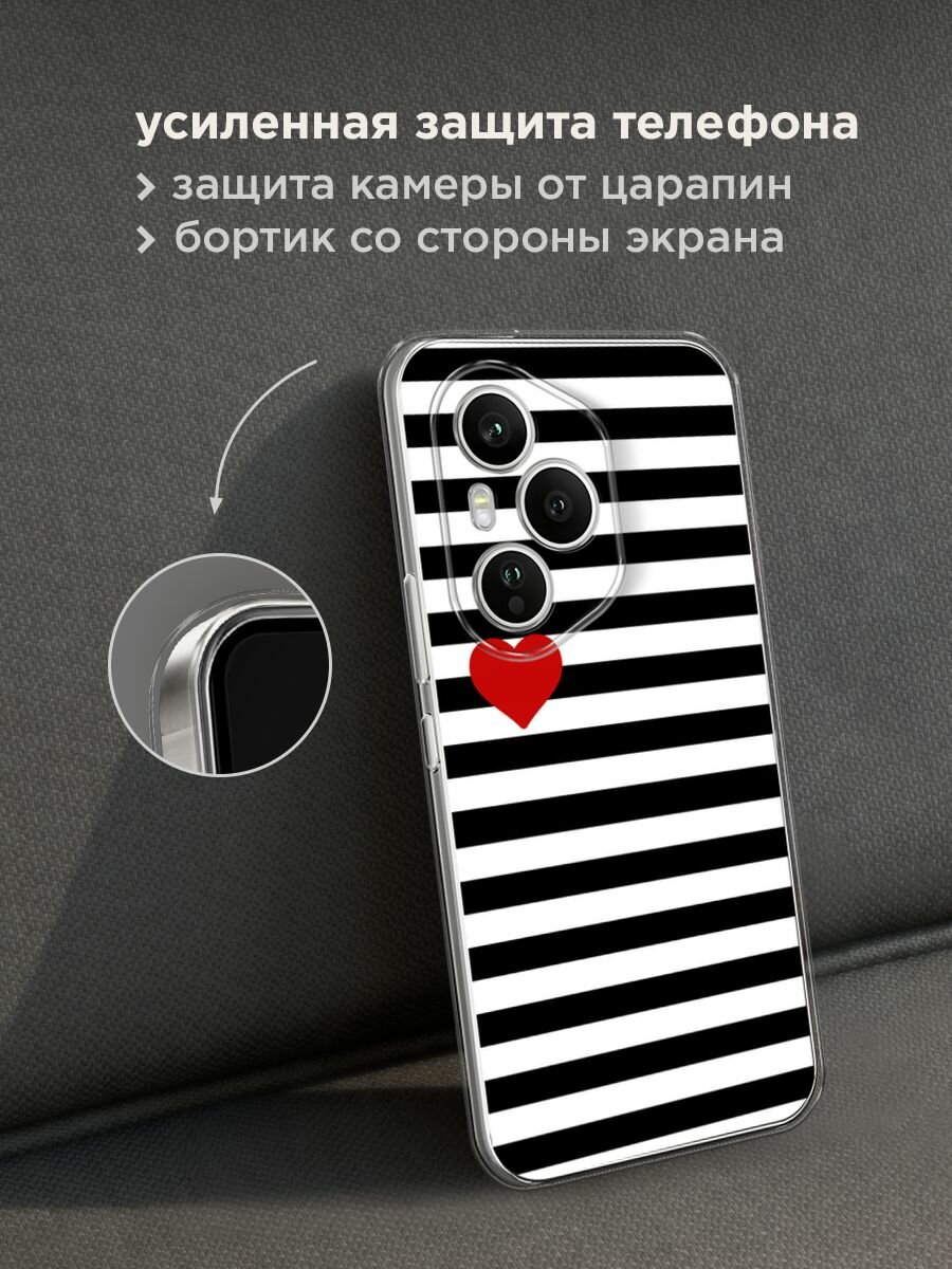 Чехол на Honor 400 Pro / Хонор 400 Про с принтом "Красное сердце" — фото 1