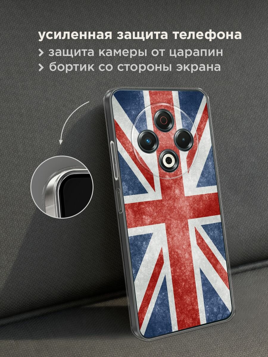 Чехол на Tecno Spark 30 / Текно Спарк 30 с принтом "Флаг Великобритании 1" — фото 1