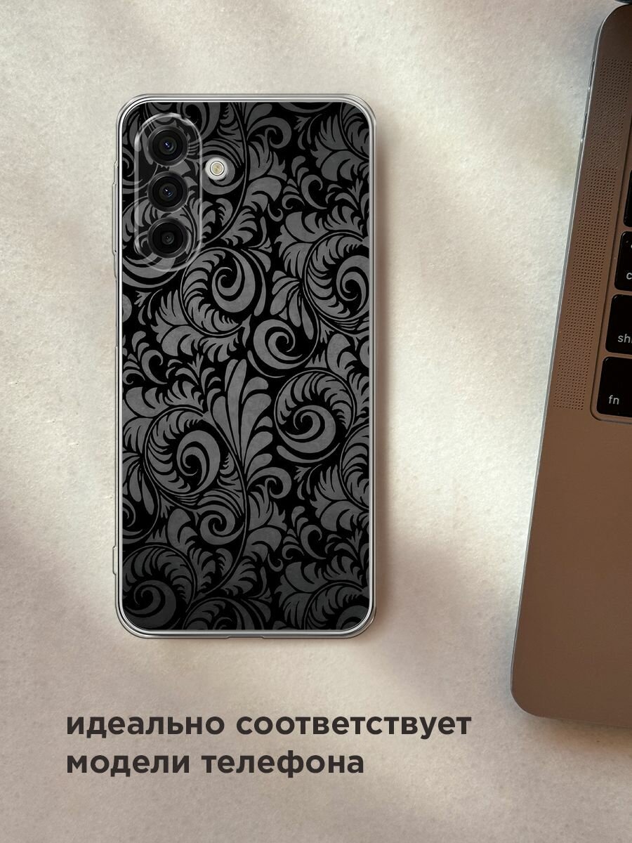 Чехол на Samsung Galaxy A17/A18 / Самсунг А17/А18 с принтом "Чёрный узор" — фото 1