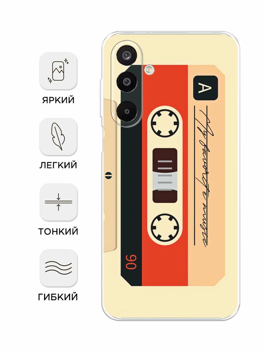 Чехол на Samsung Galaxy M16 / Самсунг Галакси М16 с принтом "Бежевая кассета" — фото 1