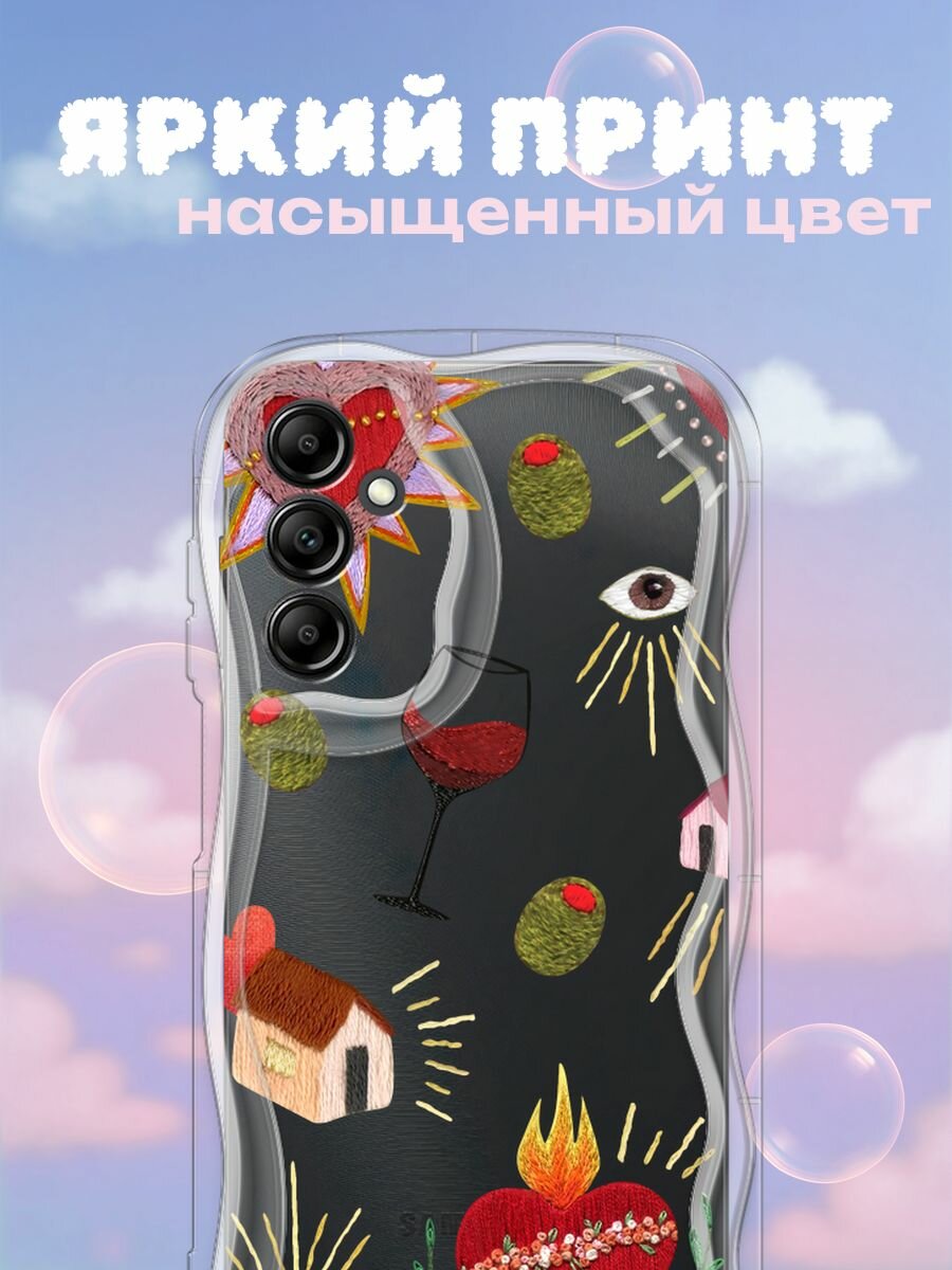Чехол на Samsung Galaxy A15 / Самсунг А15 с принтом "Ниточный коллаж" — фото 1