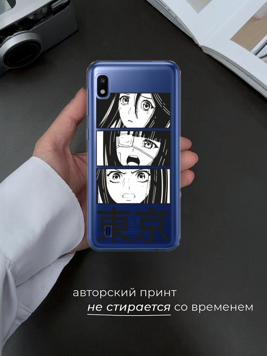 Чехол на Samsung Galaxy A10 / Самсунг Галакси А10 с принтом "Tokyo girls", прозрачный — фото 1