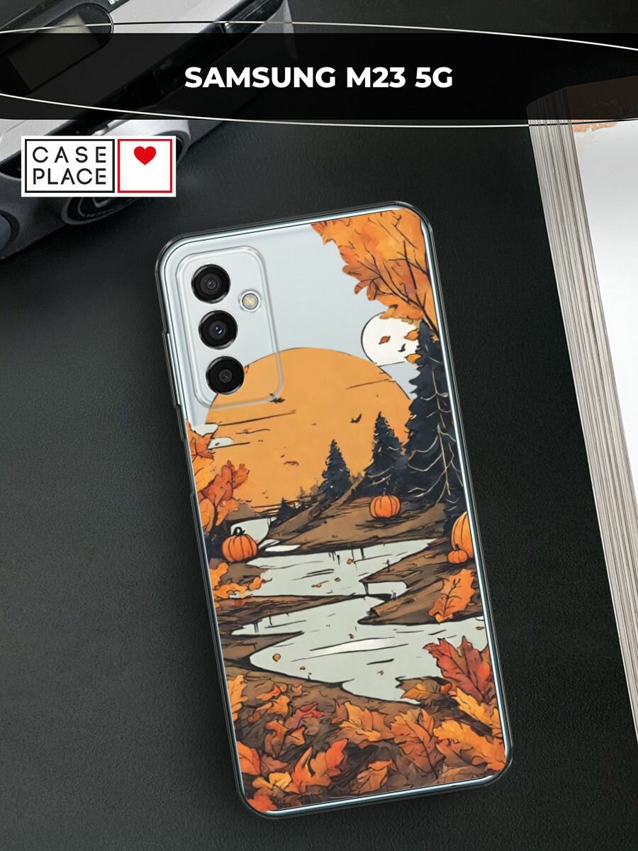 Чехол на Samsung Galaxy M23 5G / Самсунг Галакси М23 5G с принтом "Осенний лесной уголок", прозрачный