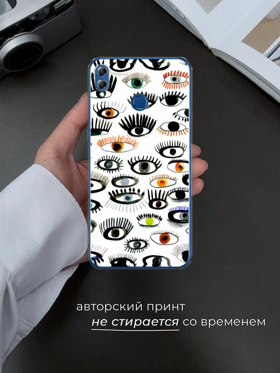 Силиконовый чехол на Honor 8X / Хонор 8Х с принтом "Глаза акварель" — фото 1