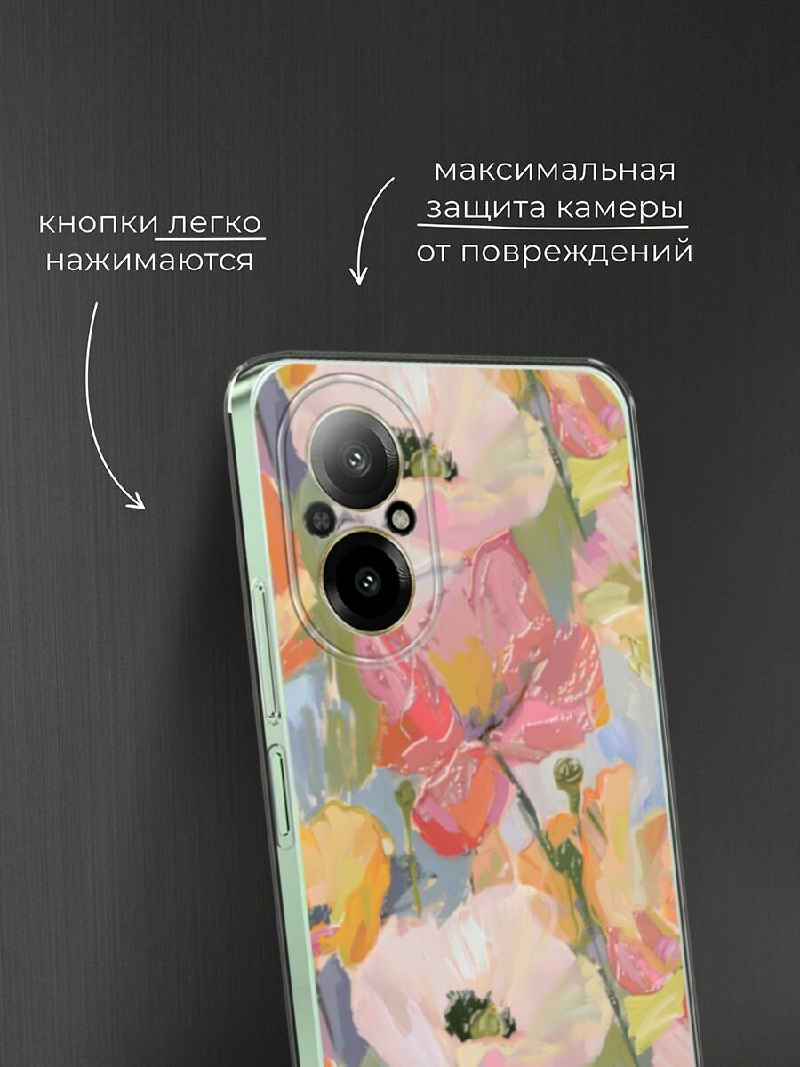 Чехол на Realme C67 4G / Реалми C67 4G с принтом "Акварельные анемоны" — фото 1