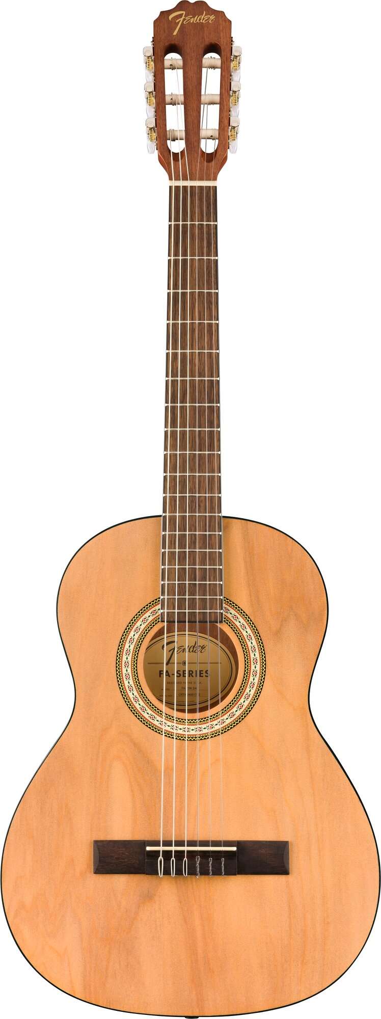 FENDER FA-25N WN NAT классическая гитара 4/4, цвет натуральный