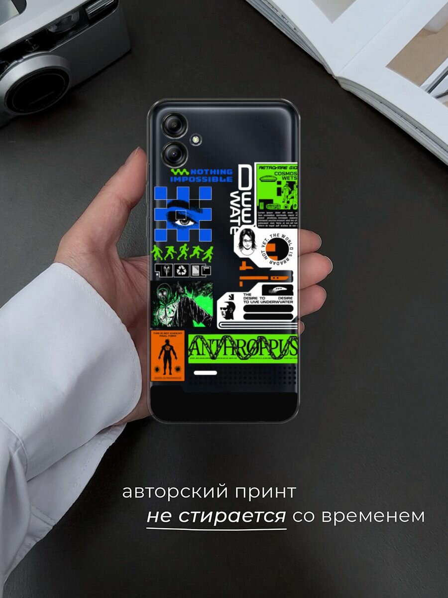 Чехол на Samsung Galaxy A04e / Самсунг A04e с принтом "Nothing impossible", прозрачный — фото 1