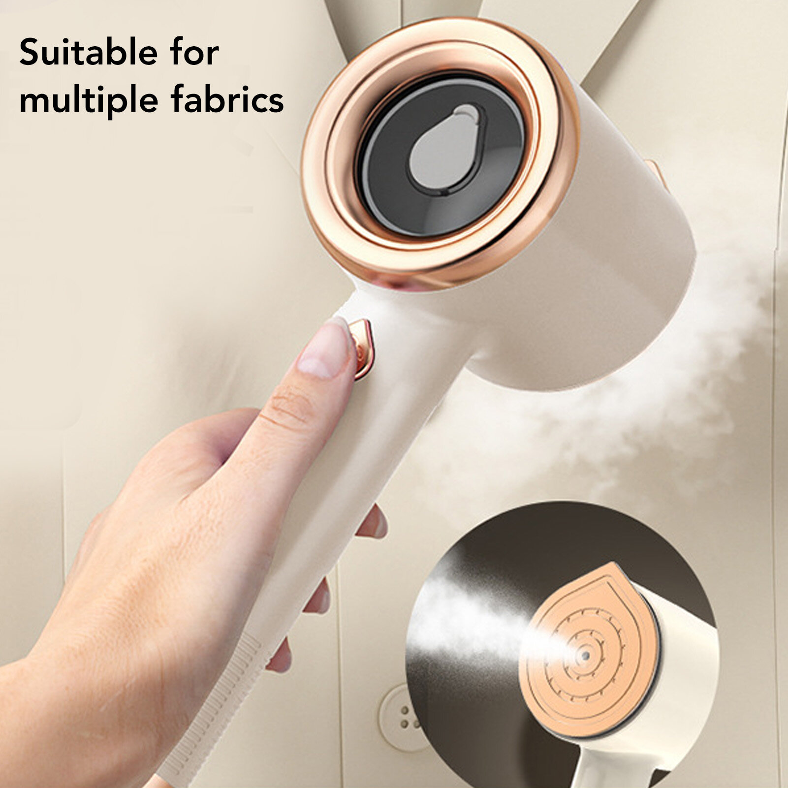 Портативный паровой утюг для одежды с резервуаром 50 мл, 30 с, предварительный нагрев, ручной дорожный паровой утюг, мини-утюг для одежды с паром для дома и путешествий, бежевый