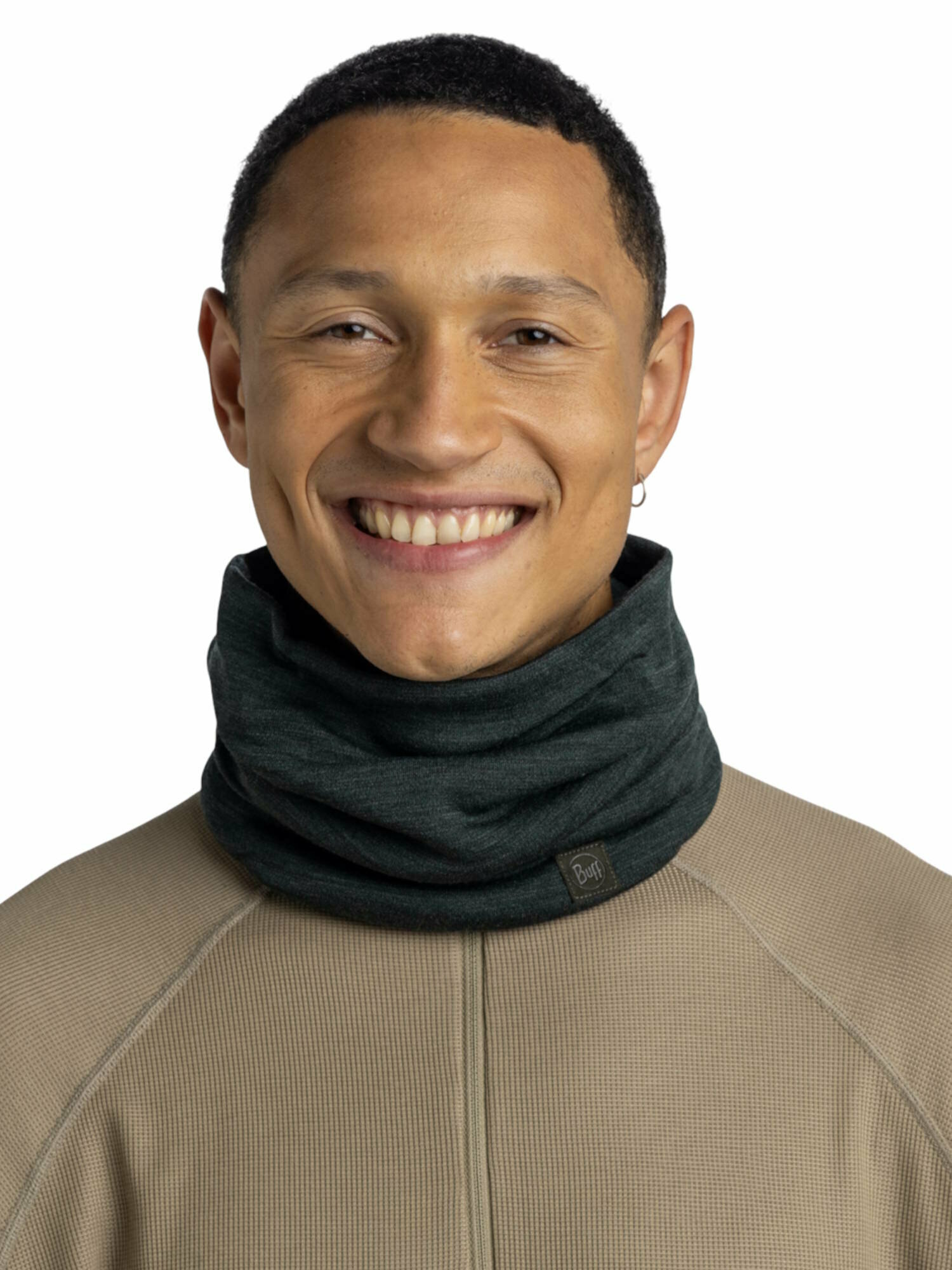 Шарф Buff Merino heavyweight для взрослых и детей,22.3 см, зеленый — фото 1