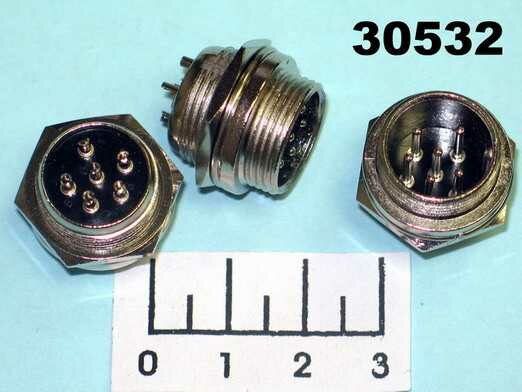 Разъем 6pin штекер хром GX16 (MIC-16-6)
