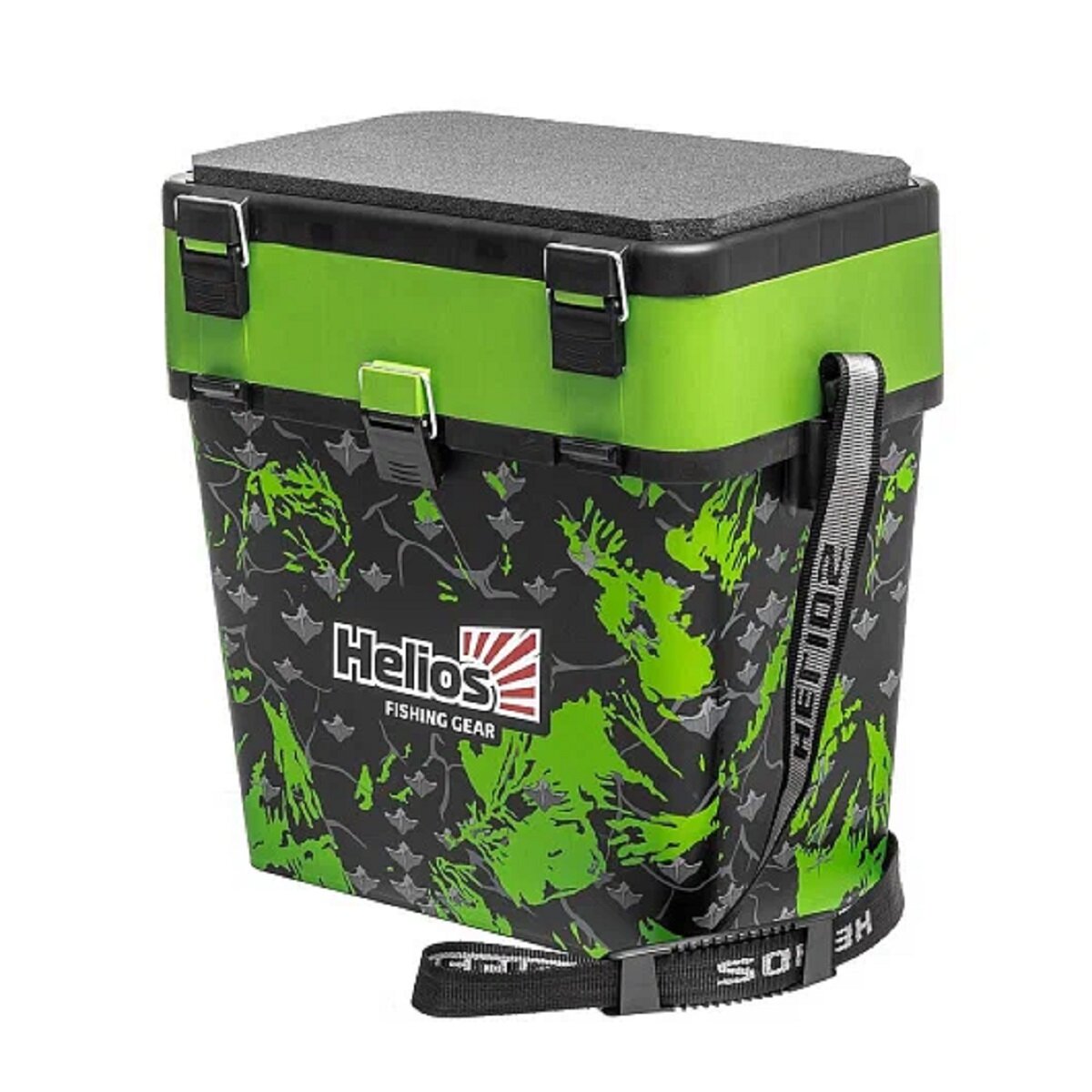 Ящик рыболовный зимний HELIOS SHARK, 19 л, салатовый, арт. HS-IB-19-SHG