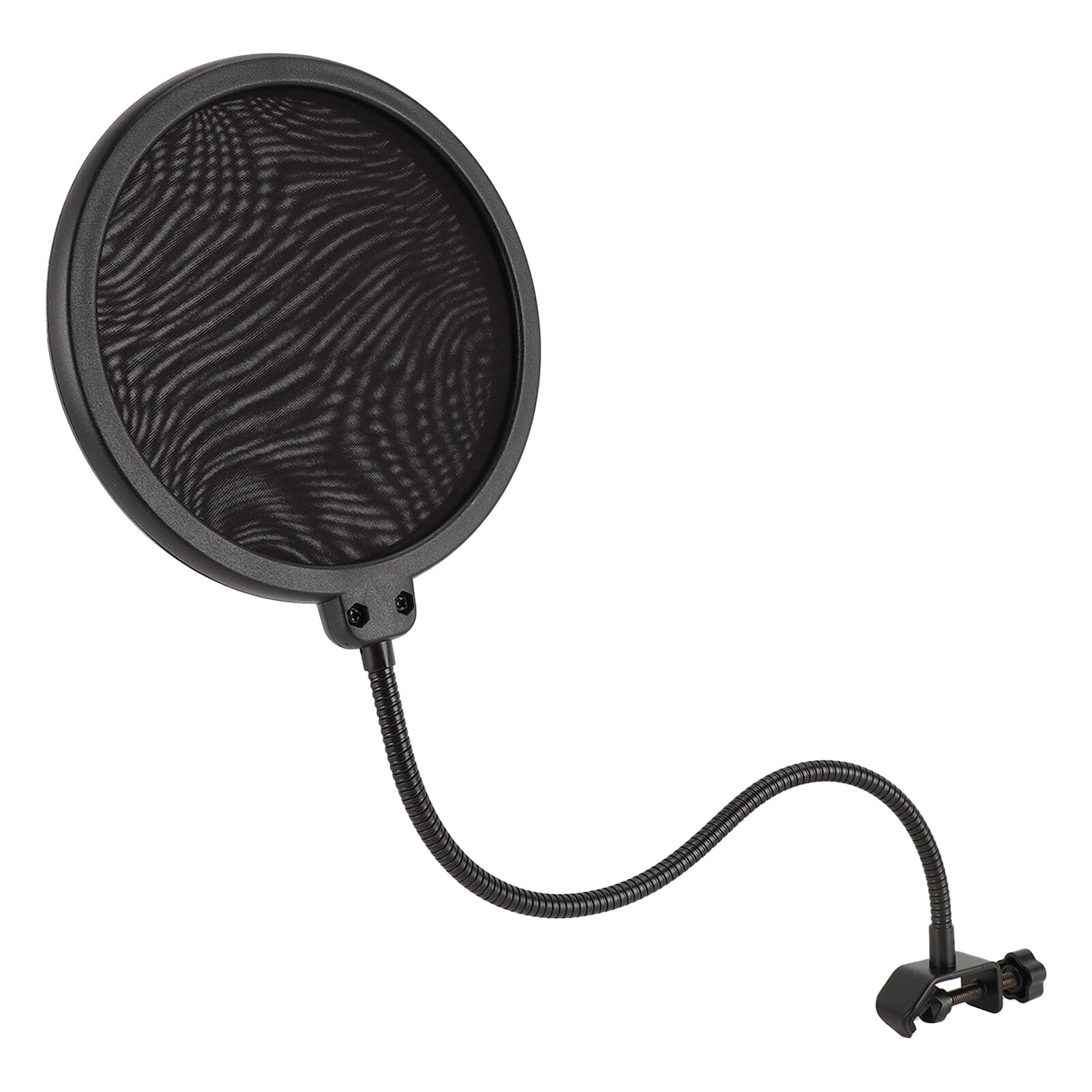 Поп-фильтр для микрофона с регулировкой на 360 градусов, универсальный, прочный, двухслойный, с гибкой стойкой, для видеостудии и дома.