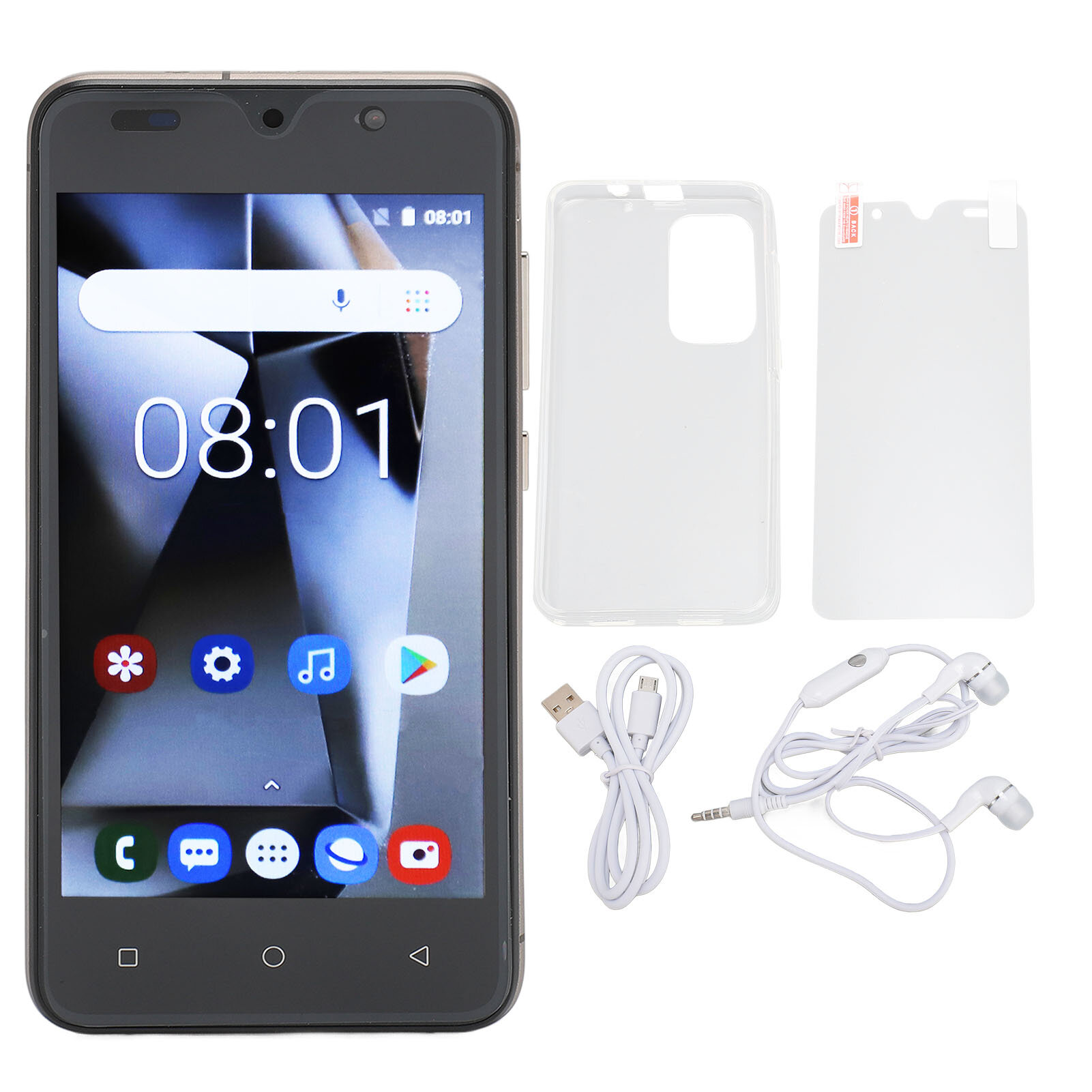 Ультратонкий смартфон 5.0 дюймов HD, 4 ГБ ОЗУ, 32 ГБ ПЗУ, 8 Мп фронтальная и 8 Мп основная камеры, D