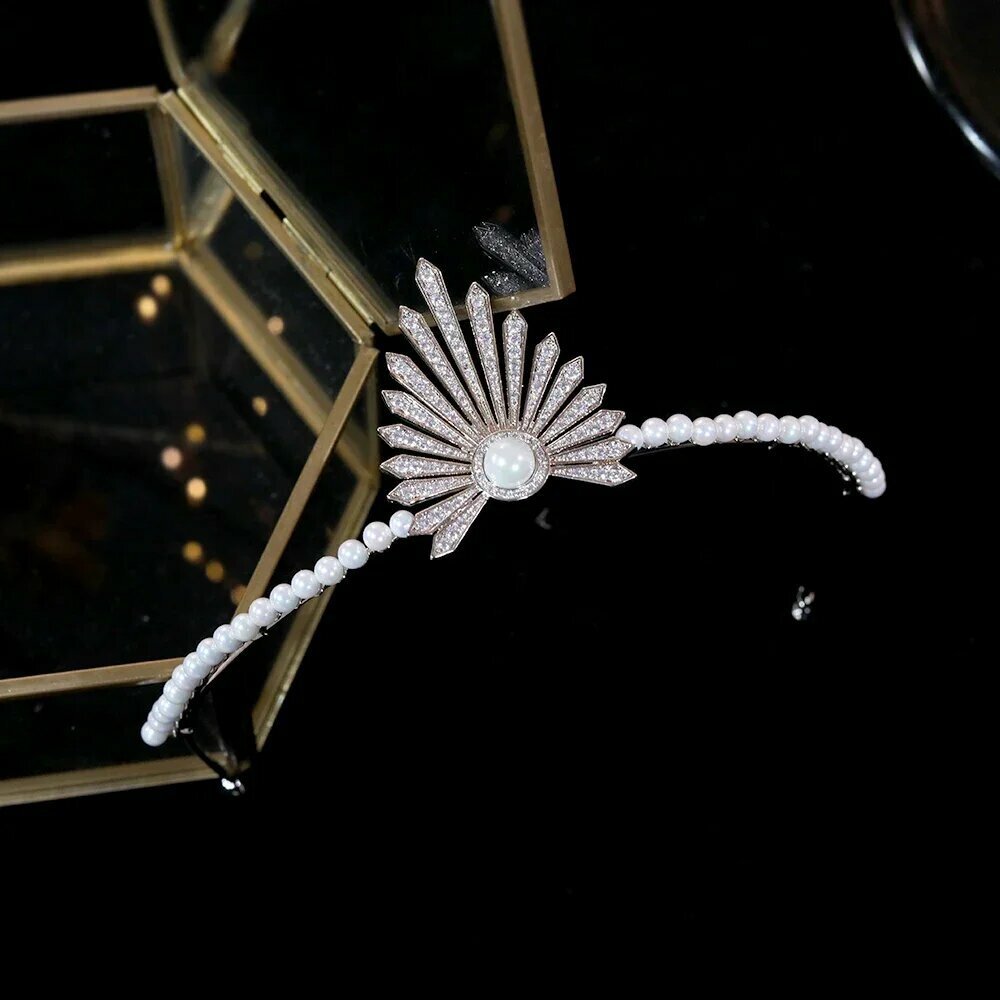 Элегантная жемчужная корона ASNORA, модный головной убор для девочек на день рождения и ужин. Тиара для невесты, подарки для подружек невесты, украшения для волос