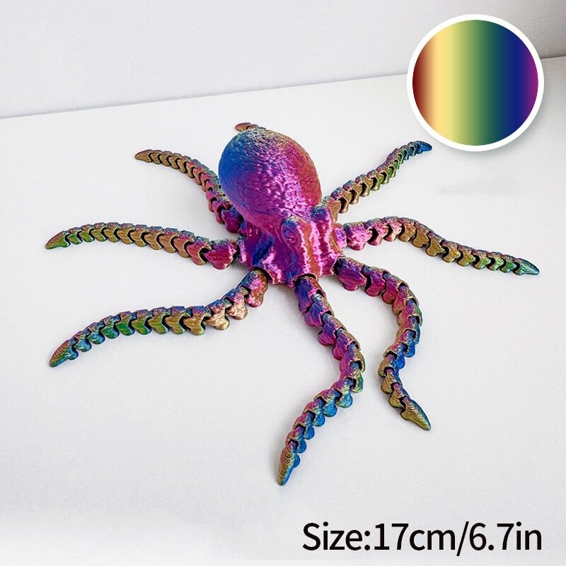 3D-печатная фигурка осьминога с подвижными конечностями, светящаяся в темноте, игрушка-украшение.