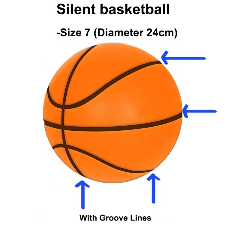 Бесшумный баскетбольный мяч Silent Basketball 24 см Orange size 7 ball