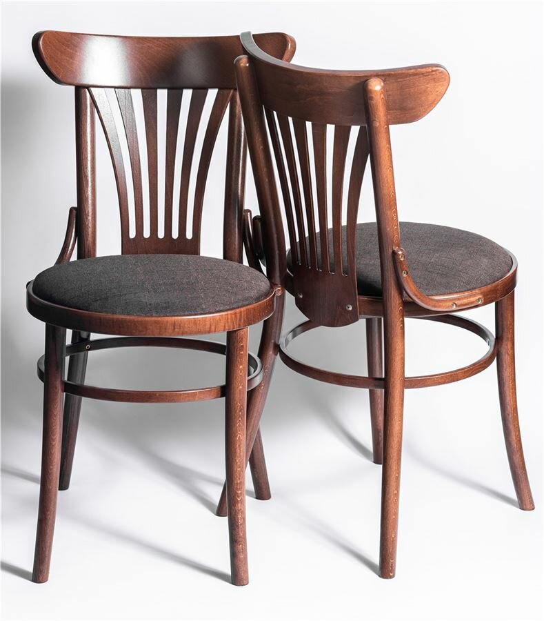 Стул венский Венский Uranus Red Black серый, ткань и дерево, мягкое сиденье, без подлокотников