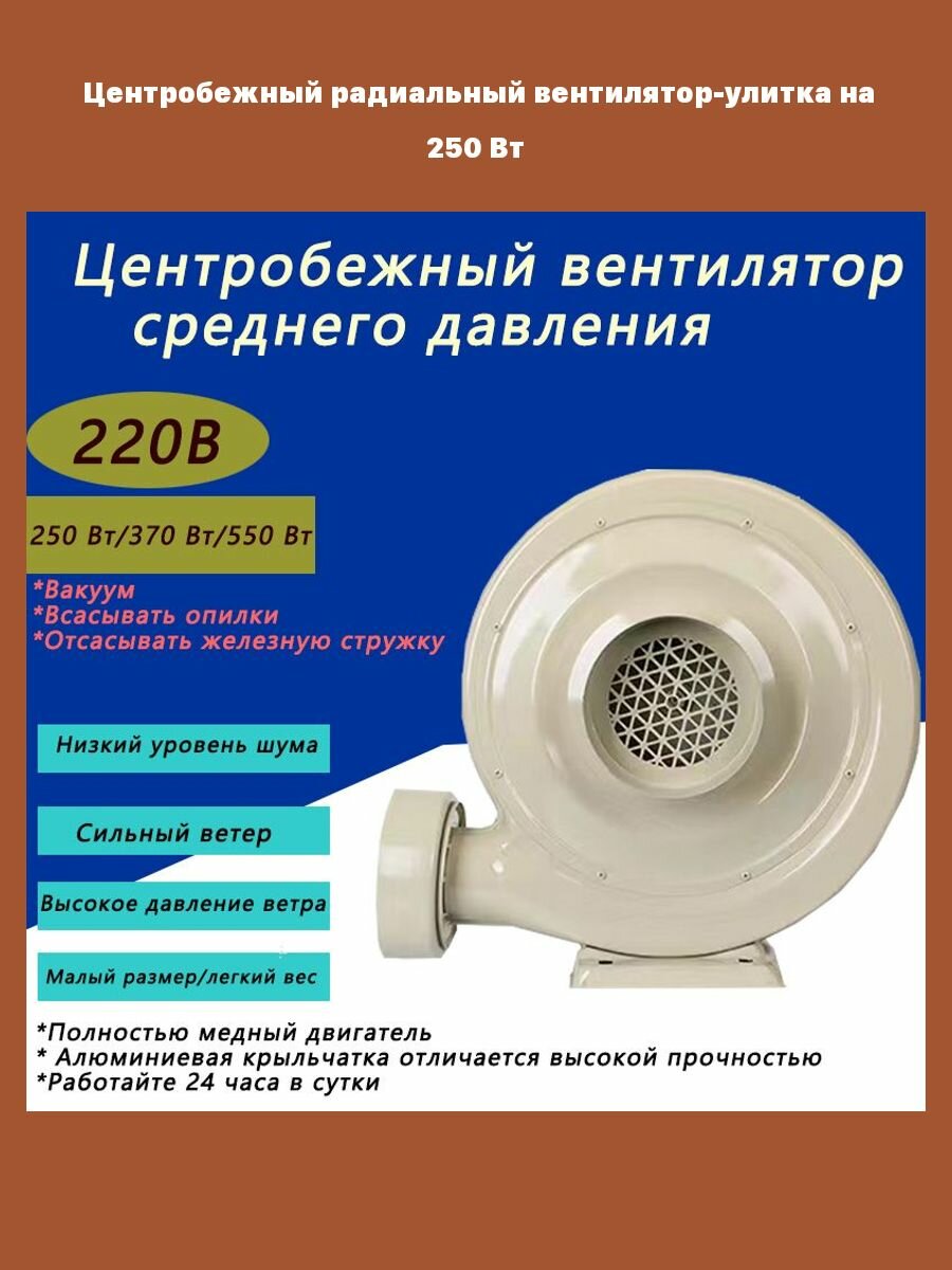 Центробежный радиальный вентилятор-улитка на 250 Вт