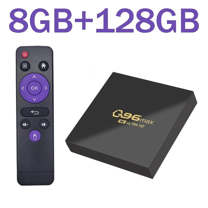 CLIBABIQBOX Q96 Max ТВ-бокс Android 14 8ГБ 128ГБ, q96max128g, Европейская