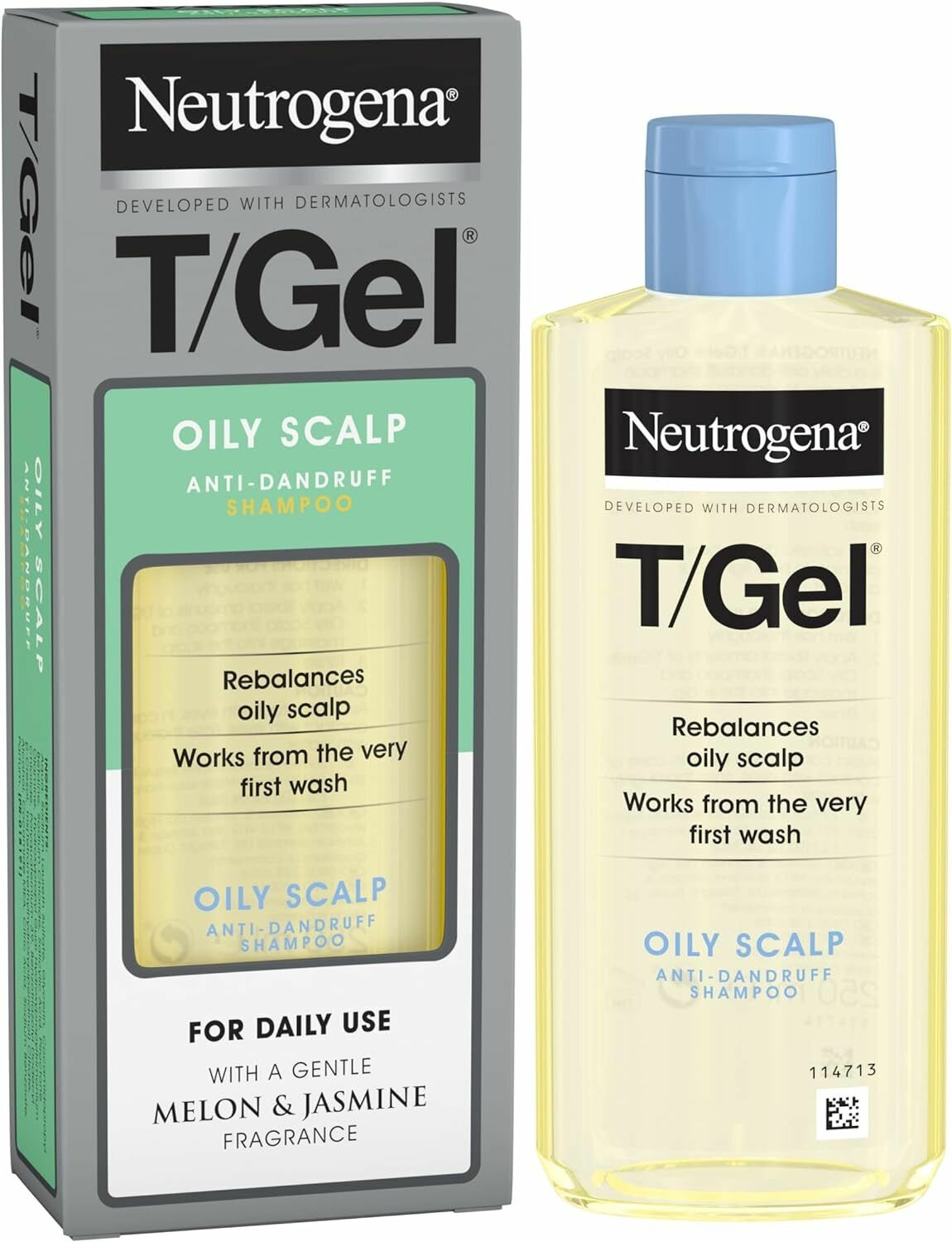 Neutrogena, T/Gel, Шампунь для лечения псориаза, зуда и перхоти для жирной кожи головы, 250 мл