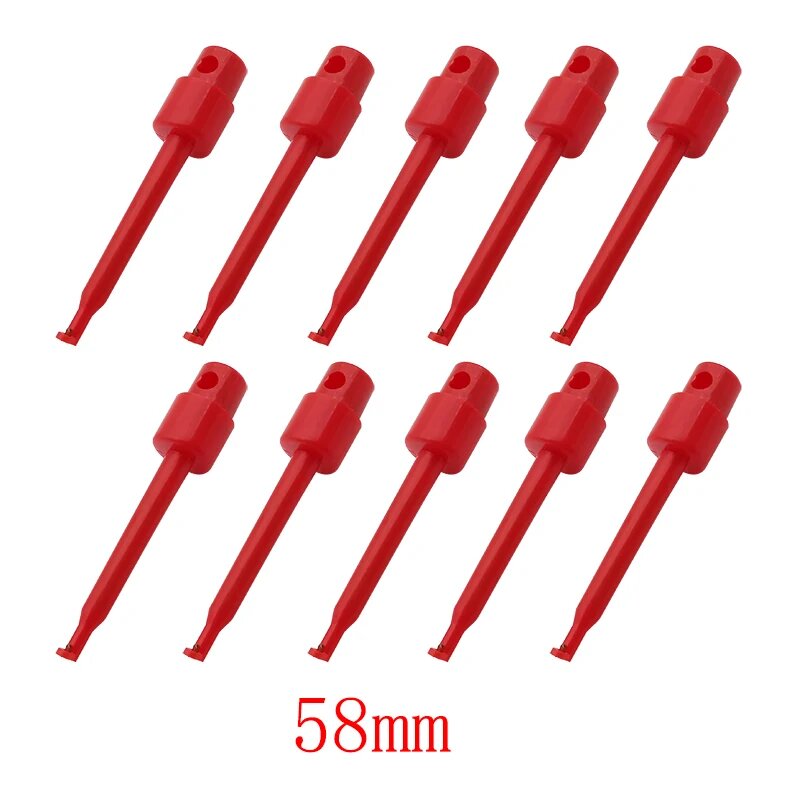 Клеммы Test Hook Clip, 10 шт, Красный, 58mm