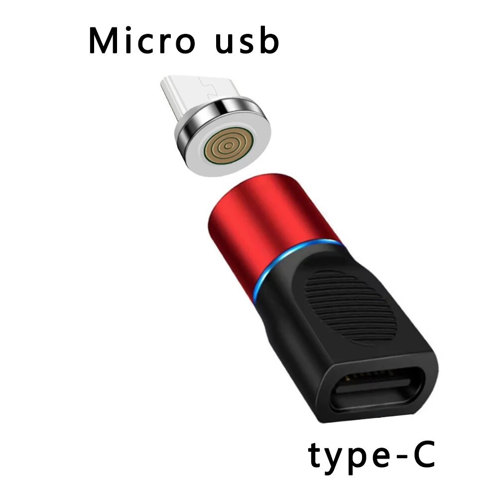 Магнитный соединитель для кабеля, адаптер для кабеля, магнитные наконечники Micro USB, магнитное зарядное устройство, штепсельная вилка type-c usb to micro