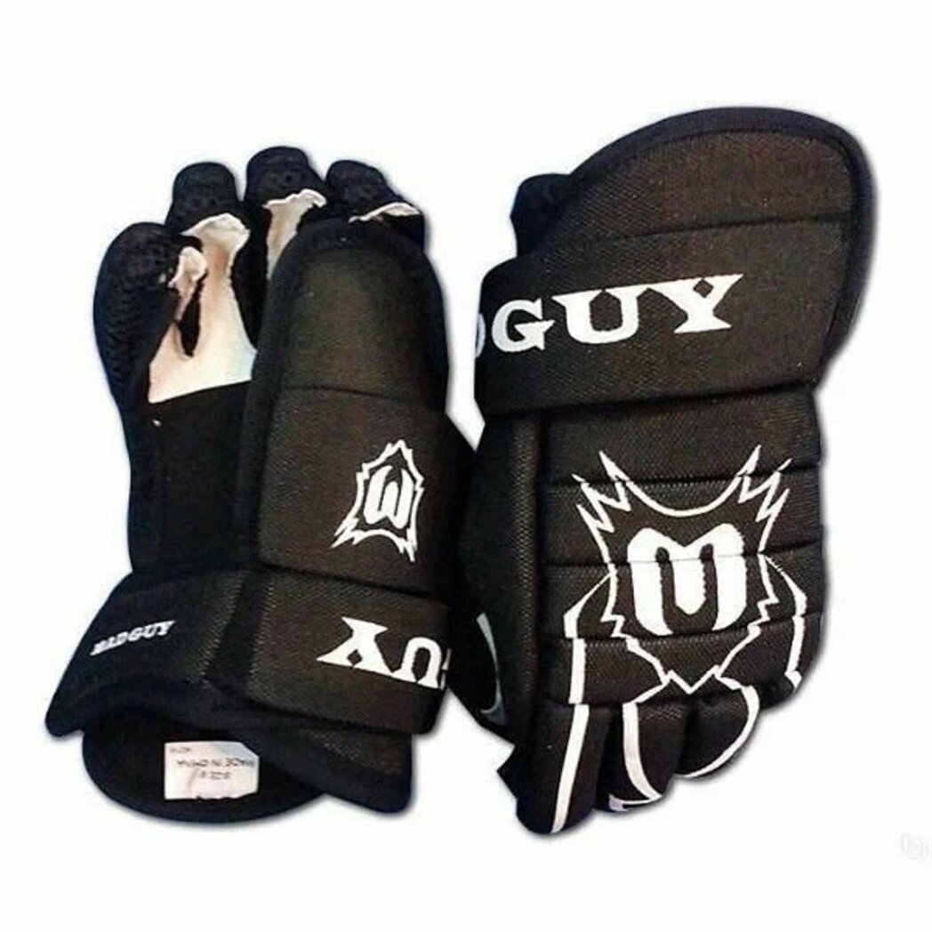 Перчатки хоккейные Mad Guy Strike IV JR black (размер 12"), нейлон