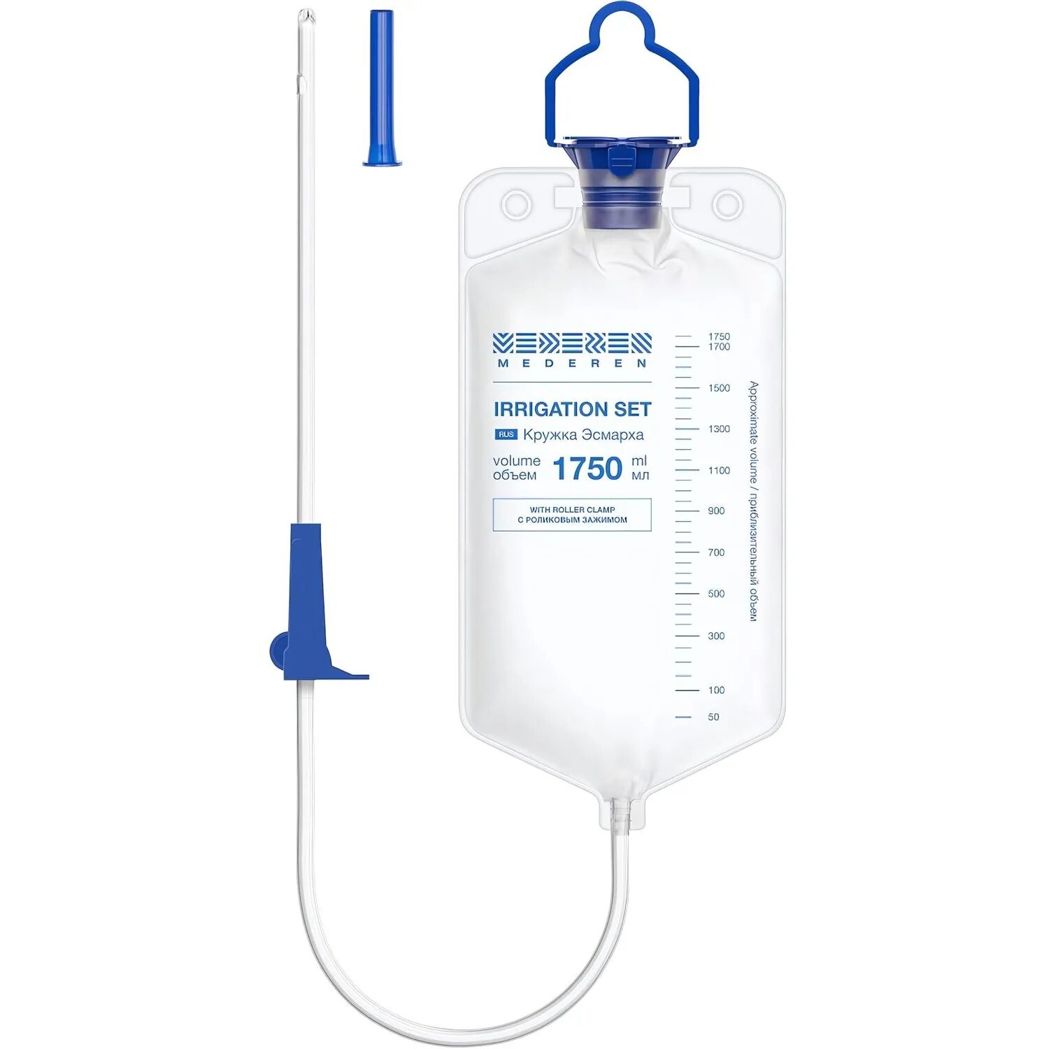 Кружка Эсмарха Mederen однораз. стерил. с рол. заж, 1.75л, 0316-M100-02