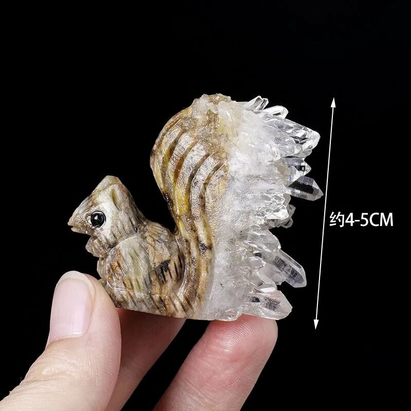 Уникальная фигурка белки из горного хрусталя /Ручная работа /5см /Подарок