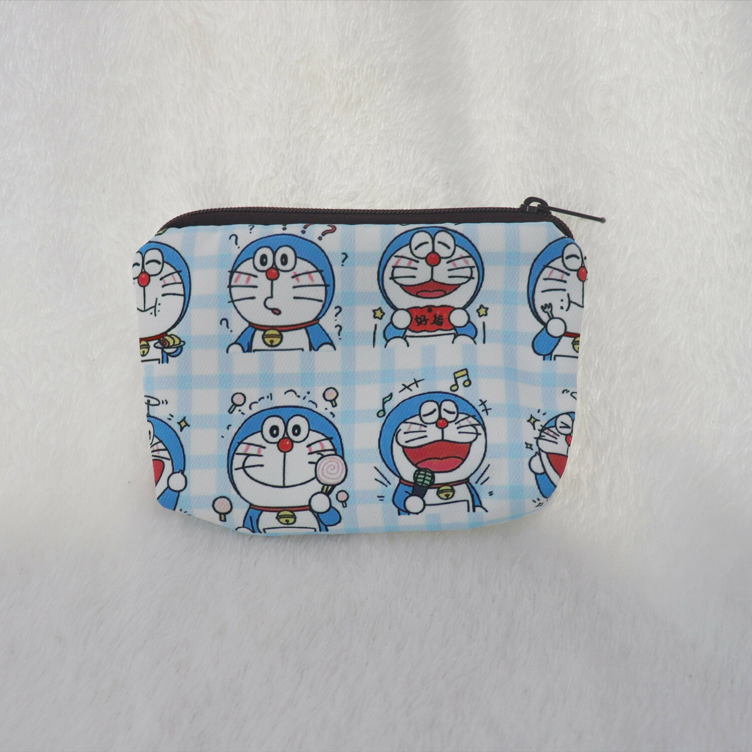Miniso Кошелек для монет Дораэмон, караоке-цепочка, мягкий, компактный, портативный, милый мультяшный принт, креативный женский кошелек для монет.