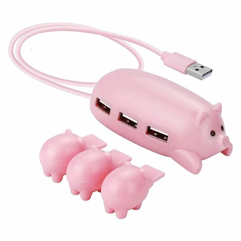Розовый USB-хаб для компьютера