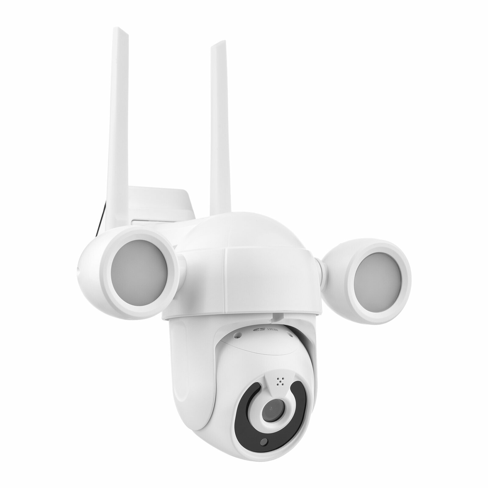 2K Smart Life беспроводная камера мониторинга наружная смарт-камера WiFi 3.0MP IP65 водонепроницаемая автоматическое ночное видение детекция движения автоподслеживание двусторонний аудио с прожекторами, белый цвет, разрешение изображения 3.0 мегапикселя