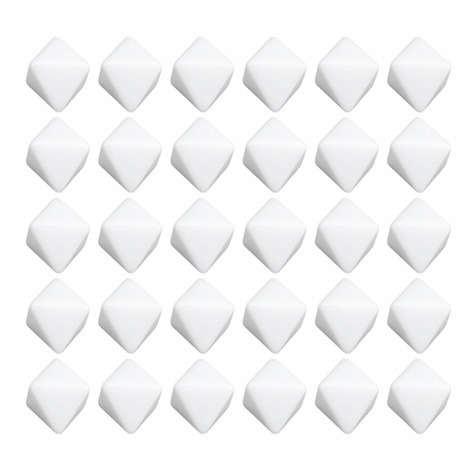 Набор белых пластиковых кубиков для настольных игр, покера и ролевых игр, 16 мм пустые кубики, упаковка 20 шт.