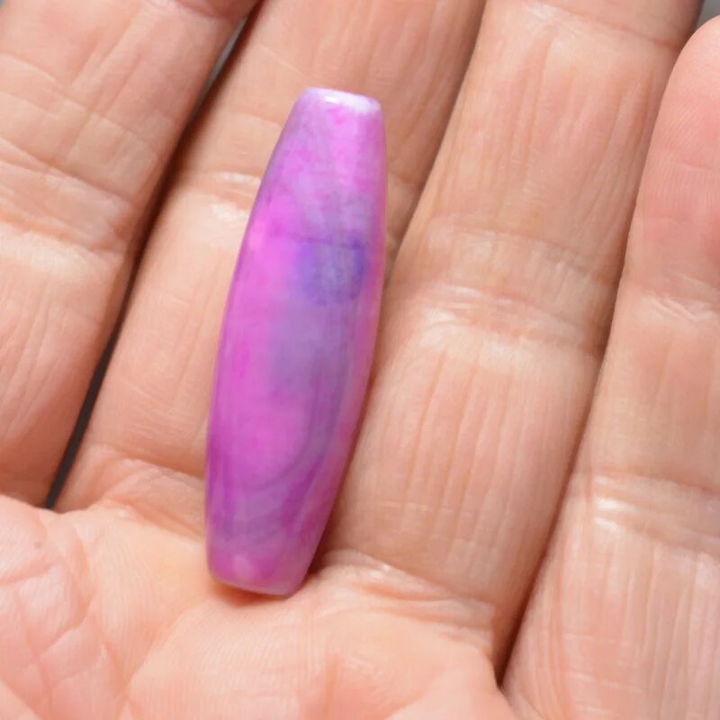 Бусины из тибетского агата Дзи "Бог богатства", 40 мм, для украшений Фиолетовый, 378