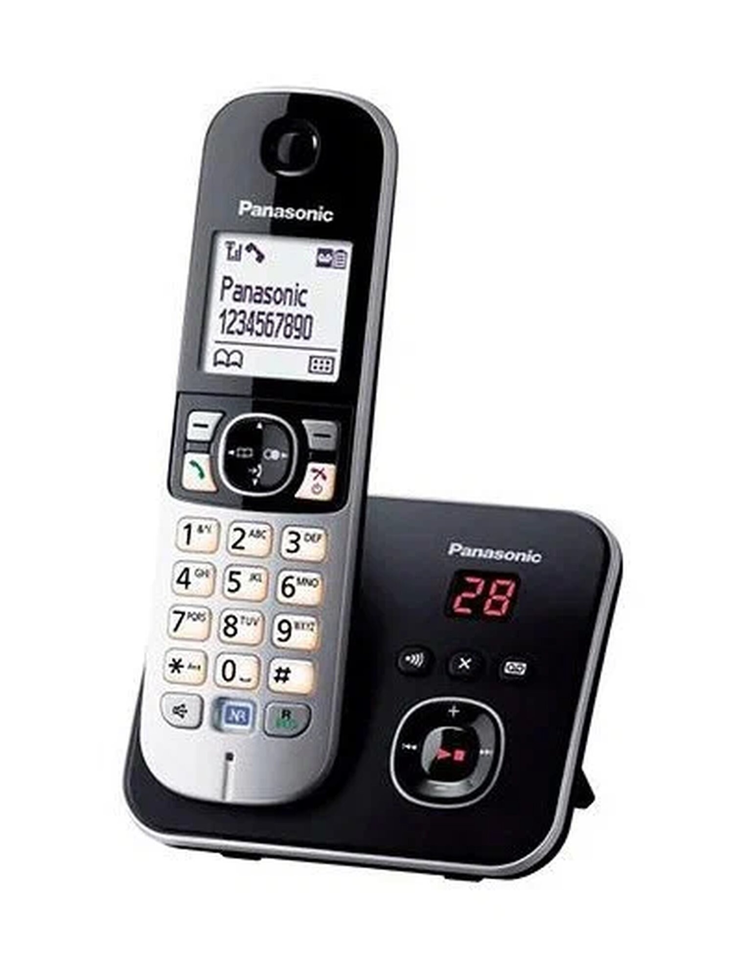 Телефон Panasonic KX-TG6821RUB, черный, DECT, автоответчик, АОН