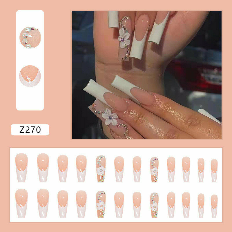 Ballet nail kit fashionable long wearable of 24 dazzling practice nails, easy removal