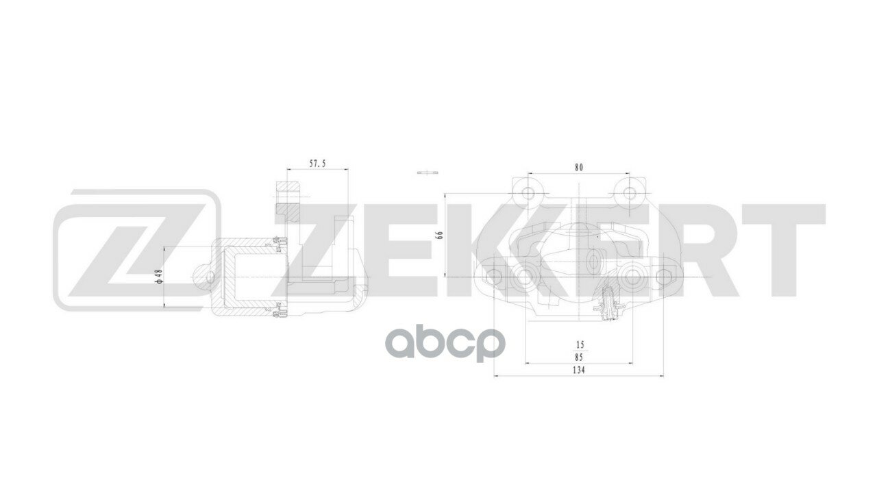Тормозной суппорт передний правый (со скобой) Lada 112 (2112) 95- Zekkert арт. bs-8383