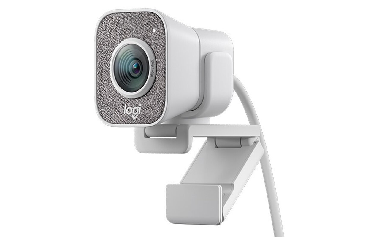 Веб-камера Logitech, белая, HD 1080p, автофокус, встроенный микрофон, совместима с Windows и Mac