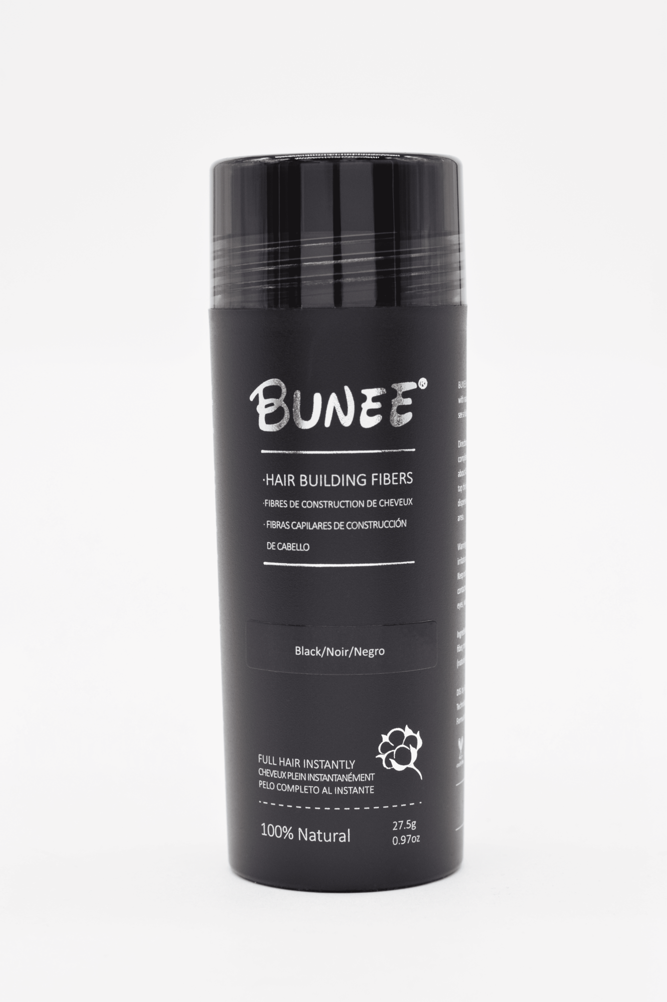 Загуститель для волос черный Bunee для утолщения волос от залысин и проплешин тон черный