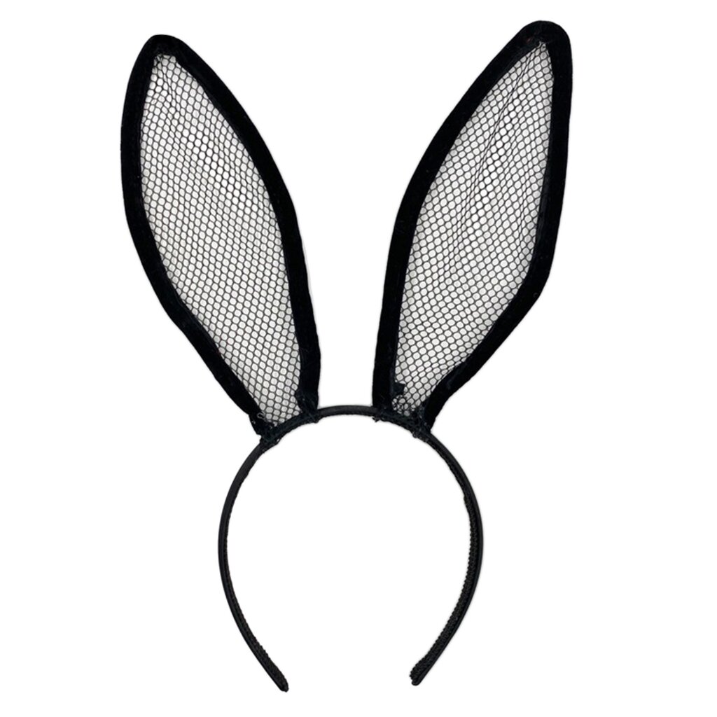 Bunny Ears Headband Halloween Decorations Lace Mesh Rabbit Ears Costume Accessories for Adult Cosplay Party Favor