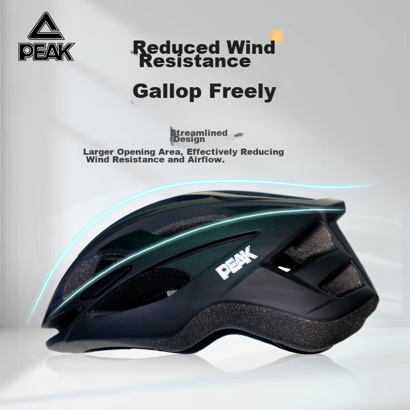 PEAK Bicycle Helmet, Mountain And Road Bike Riding Helmet, One-Piece Molding Safety Helmet for Men And Women, Matte Black Classic Style