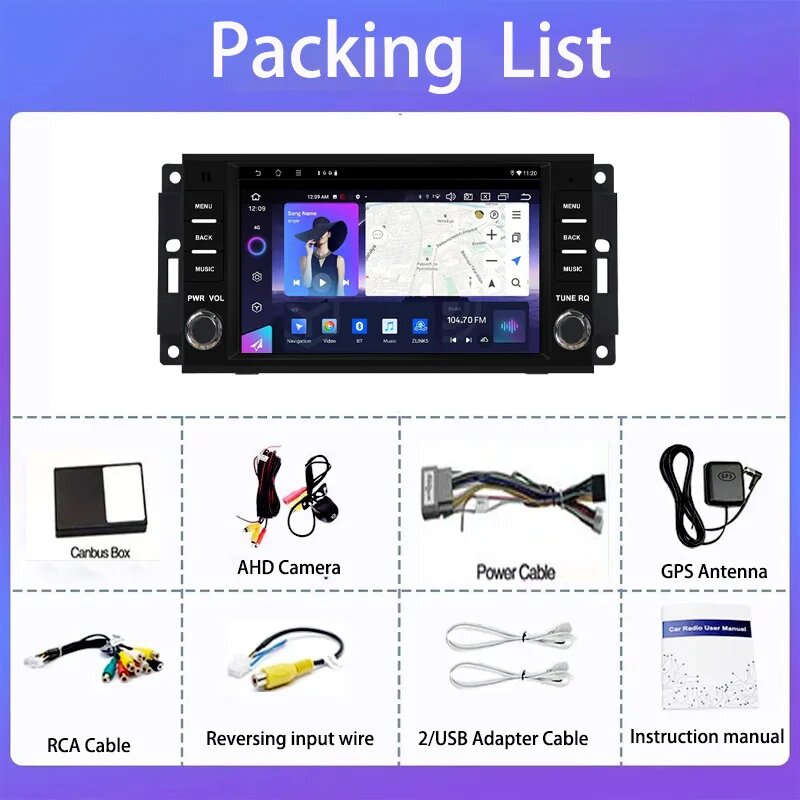 7-дюймовый экран Carplay для Dodge Journey 2009-2011 Android, автомобильный радиоприемник, мультимедийный плеер, авто стерео, авторадио, головное устройство, навигация BT