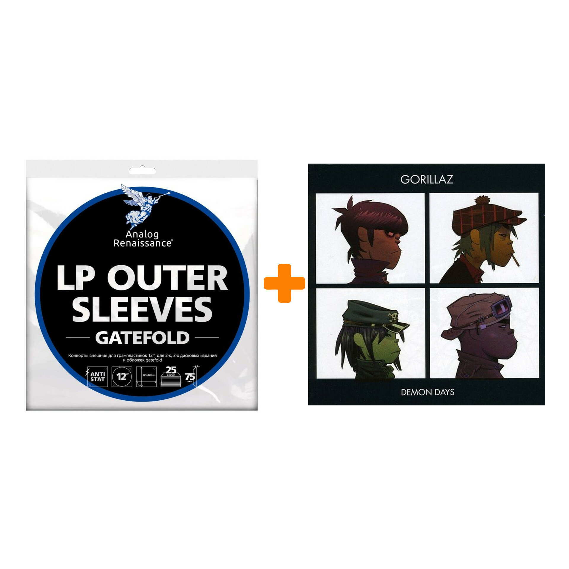Gorillaz Demon Days 2LP + Конверт внешний 12" Gatefold 25шт